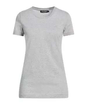 Dolce & Gabbana Minimalist Solid Color Short Sleeve T-shirt - Gray