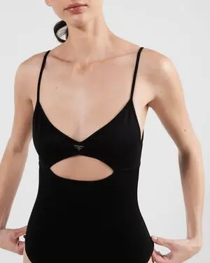 Prada Interlock Fabric One-piece Swimsuit