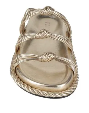 Farm Rio Gold Leather Knot Detail Sandals