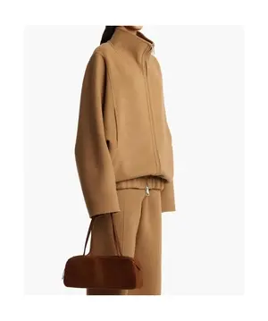 Khaite Garret High Neck Zipped Jacket - Camel