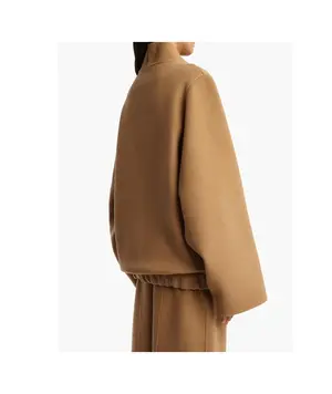 Khaite Garret High Neck Zipped Jacket - Camel