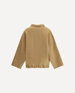Khaite Garret High Neck Zipped Jacket - Camel