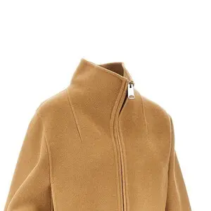Khaite Garret High Neck Zipped Jacket - Camel