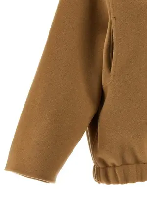 Khaite Garret High Neck Zipped Jacket - Camel
