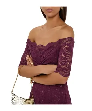 Rabanne Floral Lace Off-the-shoulder Maxi Dress