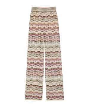 MISSONI Chevron Wide-leg Metallic-knit Trousers