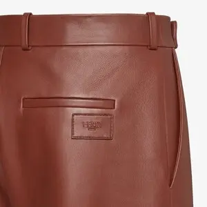 Fendi Pants-rust-colored Nappa Leather Pants