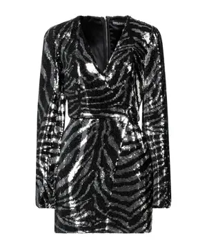 Dolce & Gabbana Sequin V-neck Long Sleeve Dress