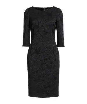 Dolce & Gabbana Jacquard Crewneck Dress - Black