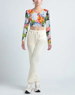 Dolce & Gabbana Floral Print Long Sleeve Cropped Top
