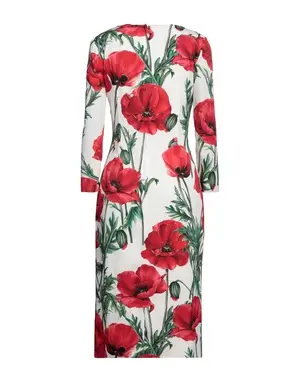 Dolce & Gabbana Floral Print Stretch Crepe Long Sleeve Dress