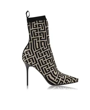 Balmain Logo High-heeled Sock Boots