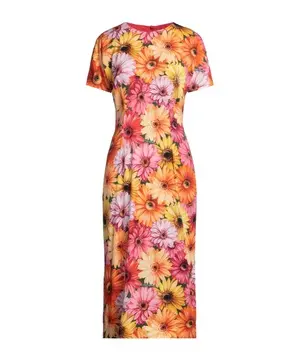 Dolce & Gabbana Short Sleeve Floral Print Midi Dress