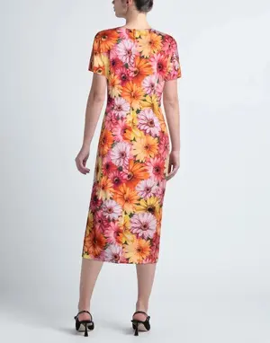 Dolce & Gabbana Short Sleeve Floral Print Midi Dress