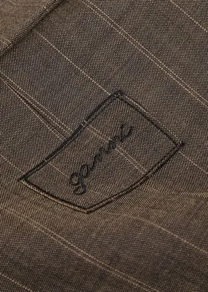 GANNI Pinstriped Double-breasted Wool Blazer