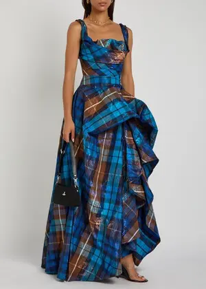 VIVIENNE WESTWOOD Minimal Plaid Maxi Dress