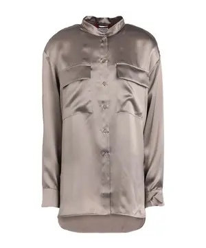 MAXCO. Solid Colour Shirts Blouses - Gray