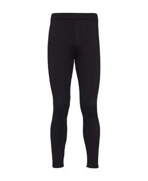 Prada Ribbed Knit Wool Leggings
