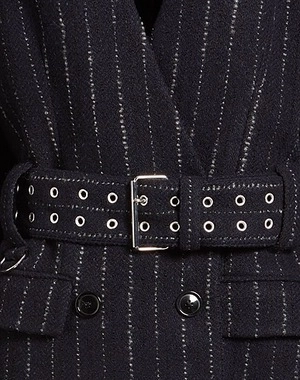 Isabel Marant Étoile Striped Belted Double-breasted Coat