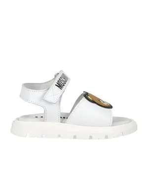 Moschino Round Toe Sandals With Bear Embellishment
