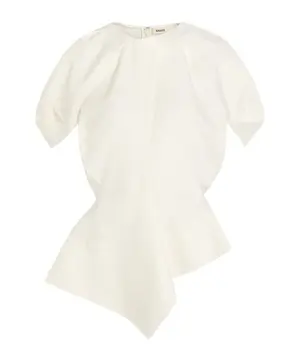 KHAITE Solid Linen And Silk-blend Top 