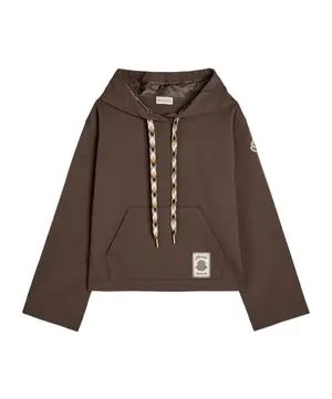 Moncler Cotton-blend Hooded Sweatshirt - Brown