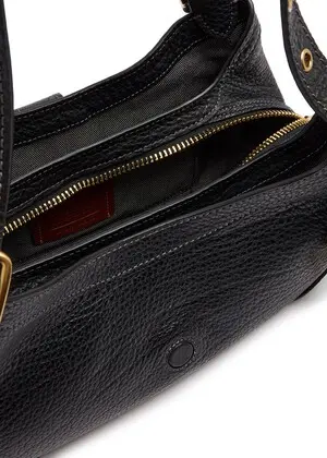 COACH Grained Leather Shoulder Bag