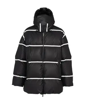 Prada Light Technical Fabric Down Jacket With Striped Trim