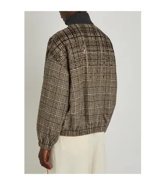 Brunello Cucinelli Padded Houndstooth Alpaca-blend Bomber Jacket