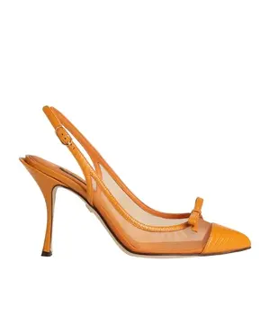 Dolce & Gabbana Solid-color Bow High Heels - Orange