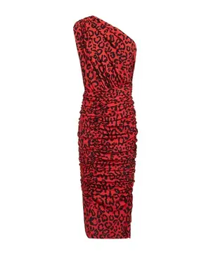 Dolce & Gabbana One-shoulder Leopard Print Asymmetrical Dress