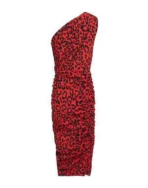 Dolce & Gabbana One-shoulder Leopard Print Asymmetrical Dress