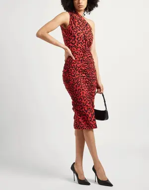 Dolce & Gabbana One-shoulder Leopard Print Asymmetrical Dress