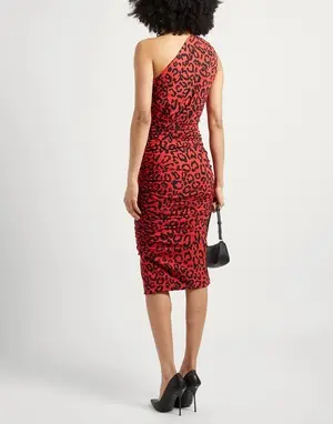 Dolce & Gabbana One-shoulder Leopard Print Asymmetrical Dress