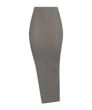 Rick Owens Simple And Thin Side-slit Knitted Half Skirt - Gray