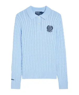 Polo Ralph Lauren Cable Knit Cotton Polo Jumper