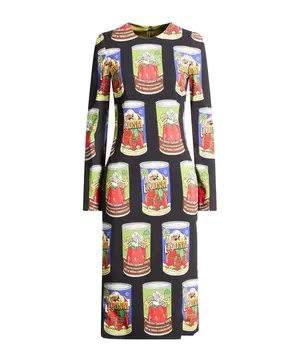Dolce & Gabbana Fitted Printed Crepe Dress - Black
