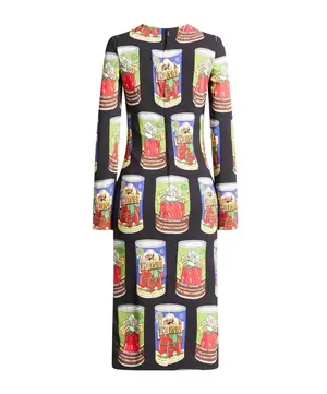 Dolce & Gabbana Fitted Printed Crepe Dress