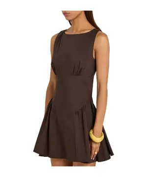 Staud Gwen Stretch-cotton Poplin Mini Dress