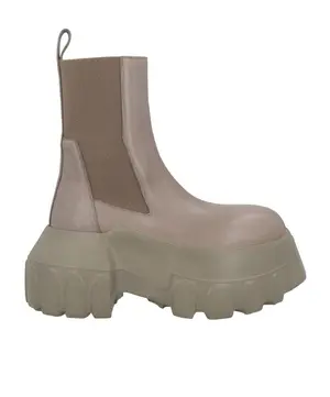 Rick Owens Minimalist Platform Leather Boots - Gray