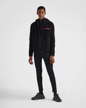 Prada Wool Blend Fleece Cardigan Hoodie