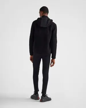 Prada Wool Blend Fleece Cardigan Hoodie