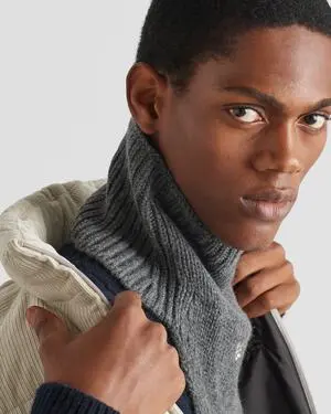 Prada Logo-embroidered Ribbed Neck Warmer