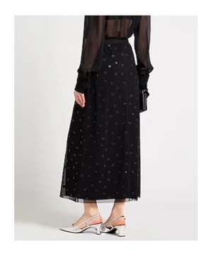 MAXCO. Max&co. Polka Dot Tulle Midi Skirt