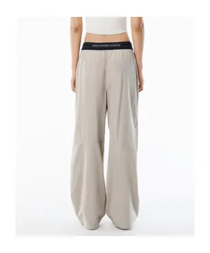 Alexander Wang Logo Waistband Mid-waisted Pants - Stone Color