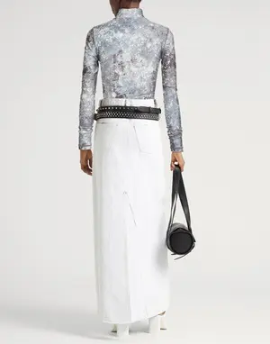 DIESEL® Long Sleeve Mock Neck T-shirt With Crystal Embellishments