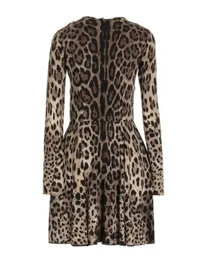 Dolce & Gabbana Leopard Print Long Sleeve Dress