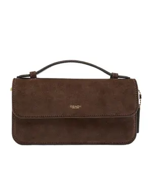 COACH Suede Top Handle Bag - Brown