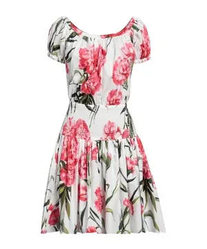 Dolce & Gabbana Floral Short-sleeve Dress - White