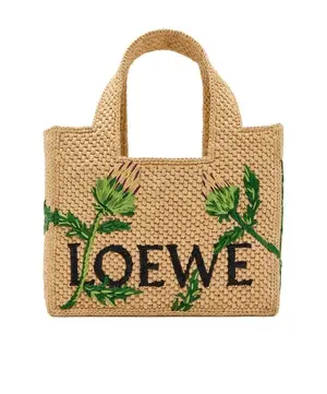 Loewe X Paula's Ibiza Embroidered Raffia Tote Bag